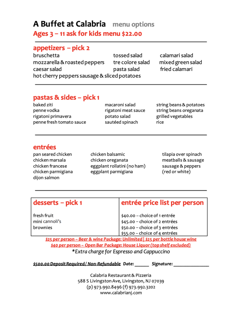 Calabria Restaurant & Pizzeria | Nationwide Shipping